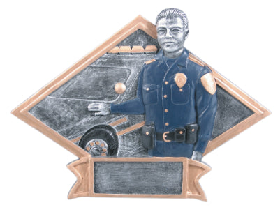 Policeman Trophy: Diamond Resin Plate - Policeman, Large – MigAwards